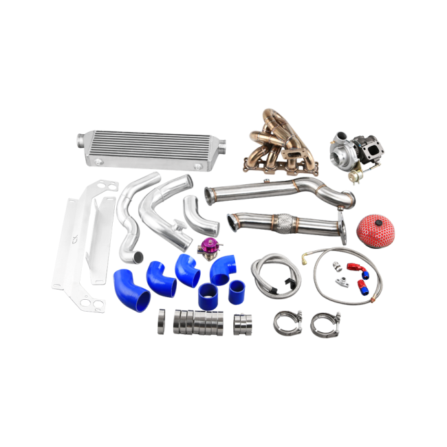CXRacing T3 Turbo Manifold Downpipe + Intercooler Kit For 1999-2005 Ma ...