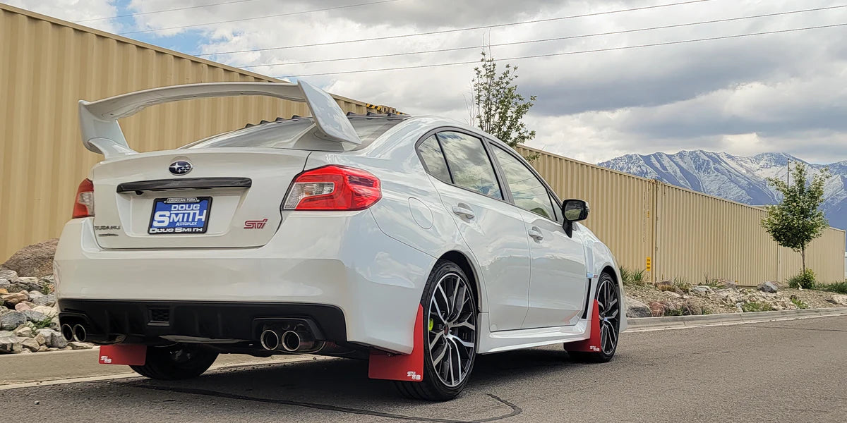 RokBlokz Original Rally Mud Flaps Red Flaps/White Logo Subaru WRX STI ...