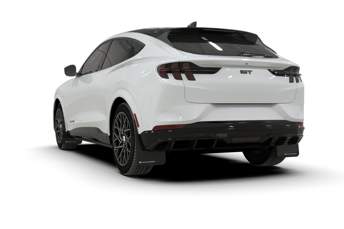 Rally Armor 2021 + Ford Mustang Mach-E Black Mud Flap w/ White Logo ...
