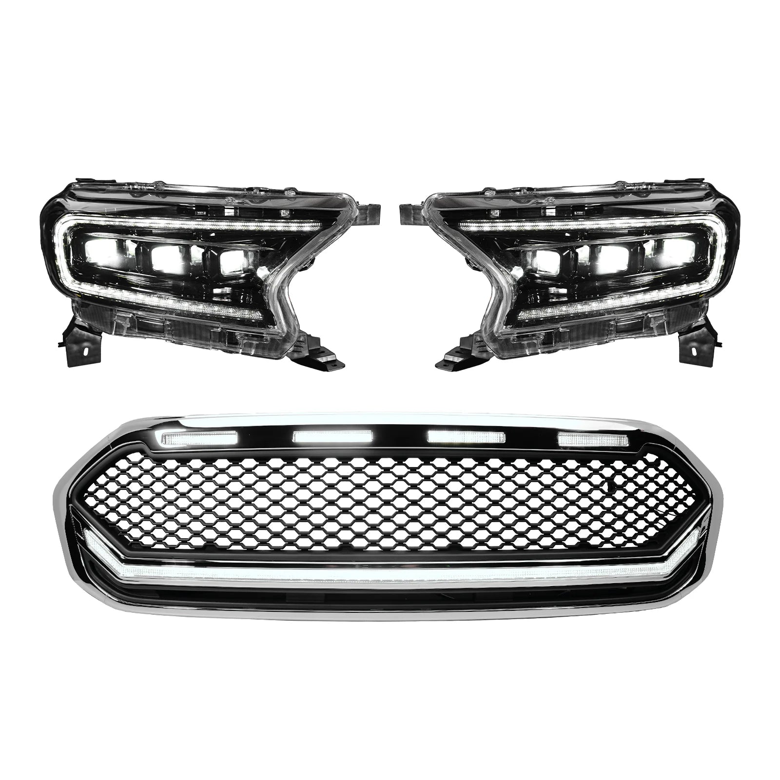 OLM Infinite Series Headlight and DRL Grille 2pc Bundle - 2019-2023 Fo ...