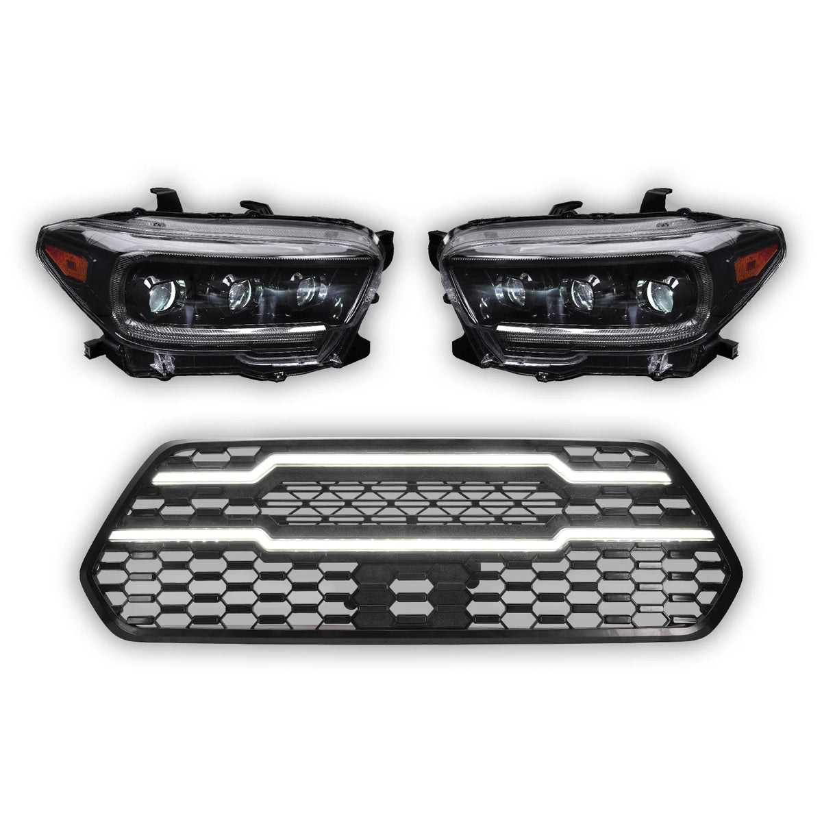 OLM Infinite Series Headlight and DRL Grille 2pc Bundle - 2016-2023 To ...