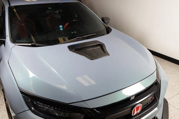 OLM LE Carbon Fiber Hood Scoop Cover - Honda Civic Type R 2017-2021 ...